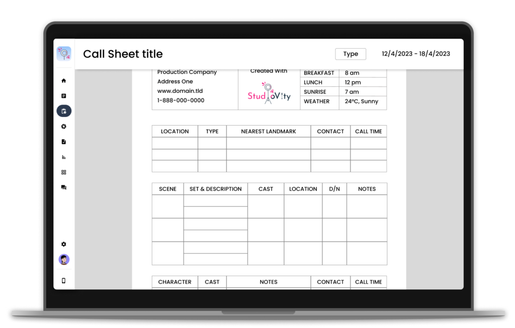 Prepare For Your Next Production With These Free Call Sheet Templates
