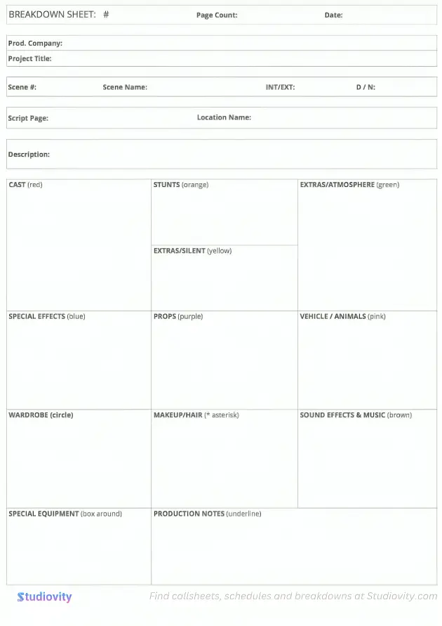 FREE Script Breakdown Template