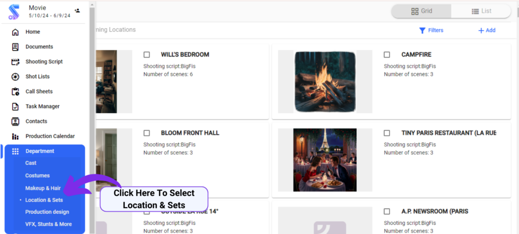 How to Manage Film Set Locations at Studiovity? - StudioVity