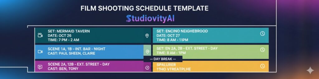Film Shooting Schedule Template with Free Download: Organize Your Shoot ...